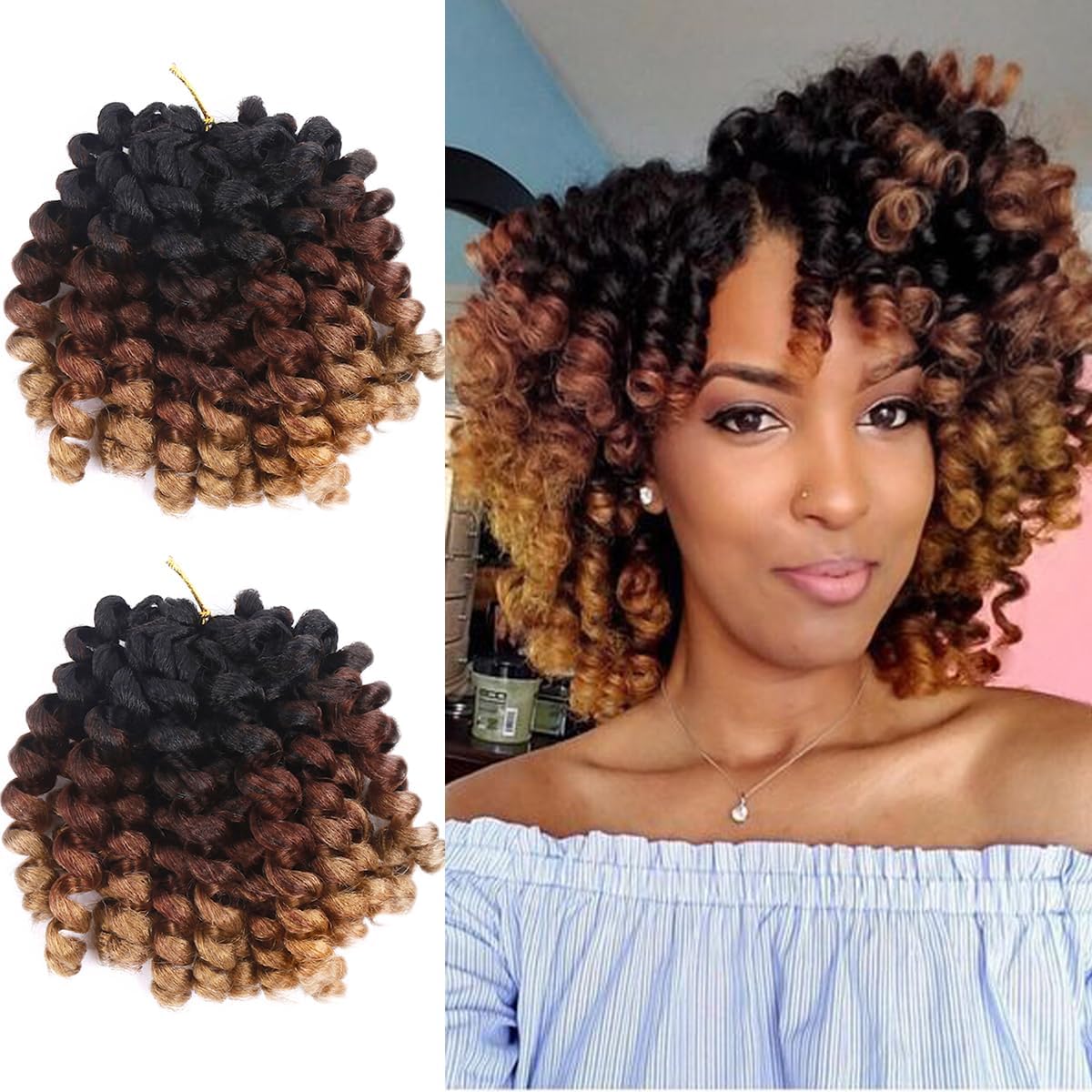 Amazon.com : Jumpy Wand Curl Jamaican Bounce Crochet Hair Curly ...