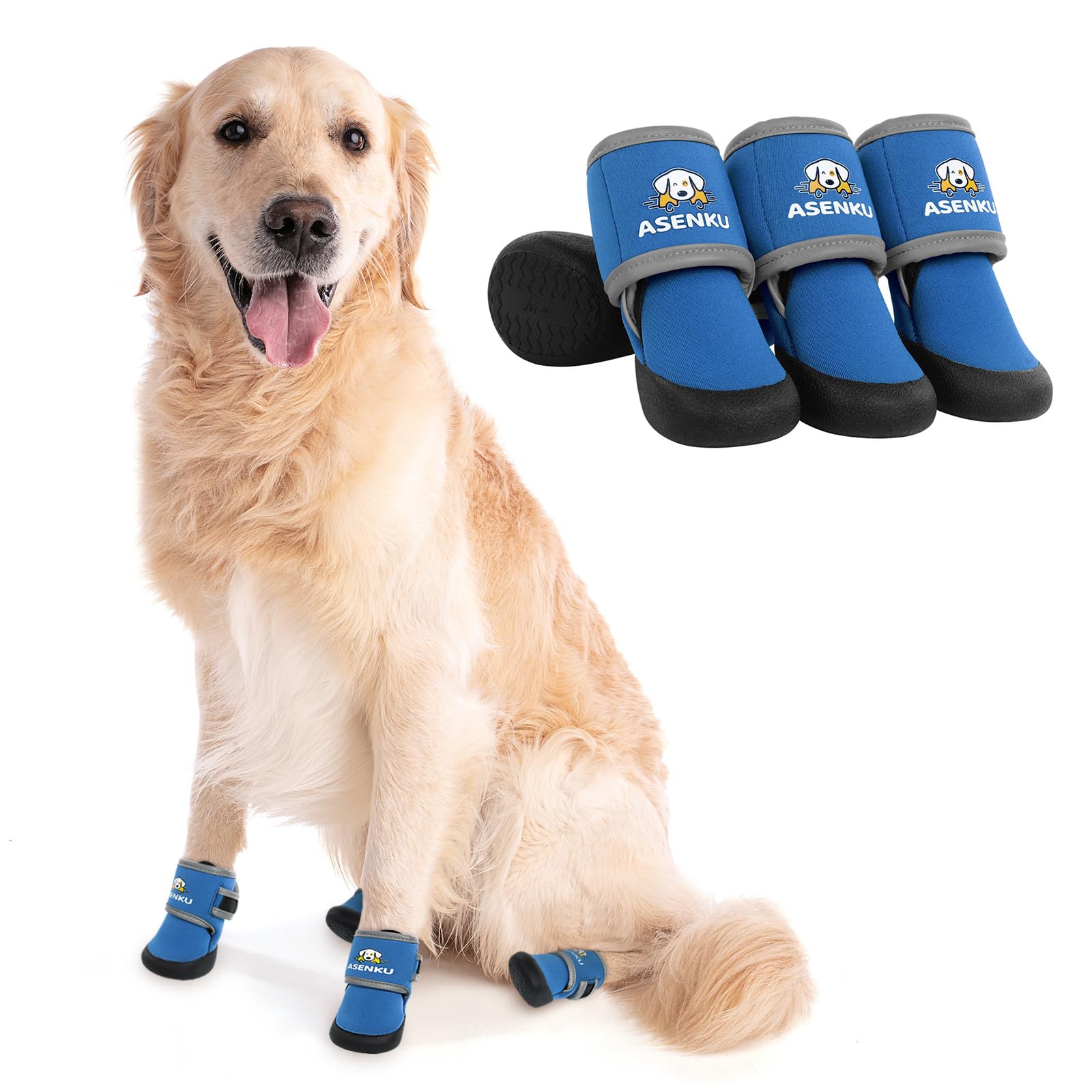 Amazon.com : ASENKU Dog Boots for Large Dogs, Waterproof Dog Shoes for ...