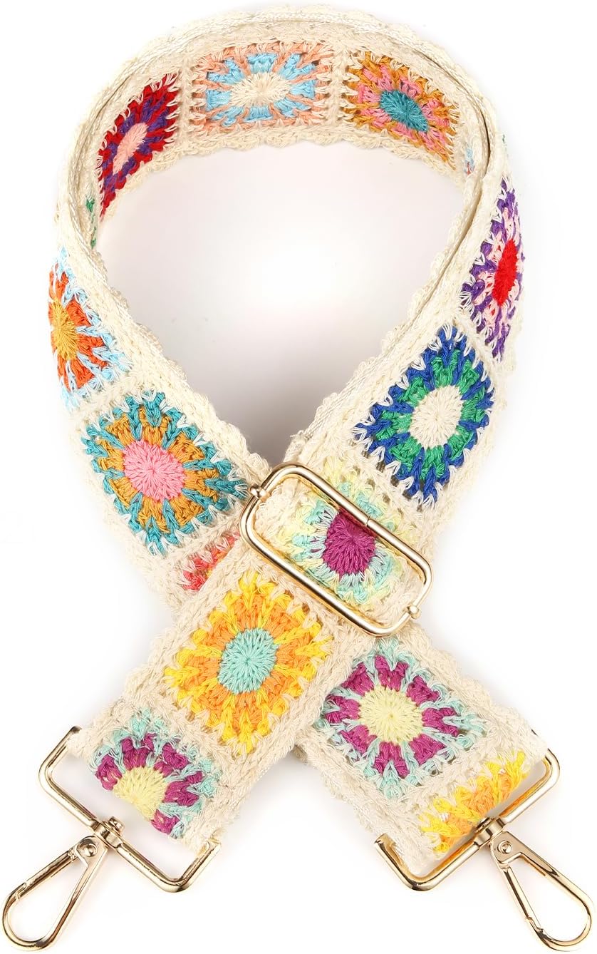 Amazon.com: LUTER Crochet Flower Strap, 1 Piece of Crochet Purse Strap ...