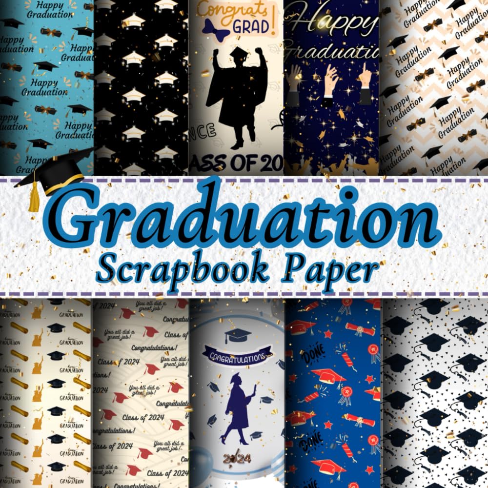 Amazon.com: GRADUATION SCRAPBOOK PAPER: 20 Double Sided Sheets for ...