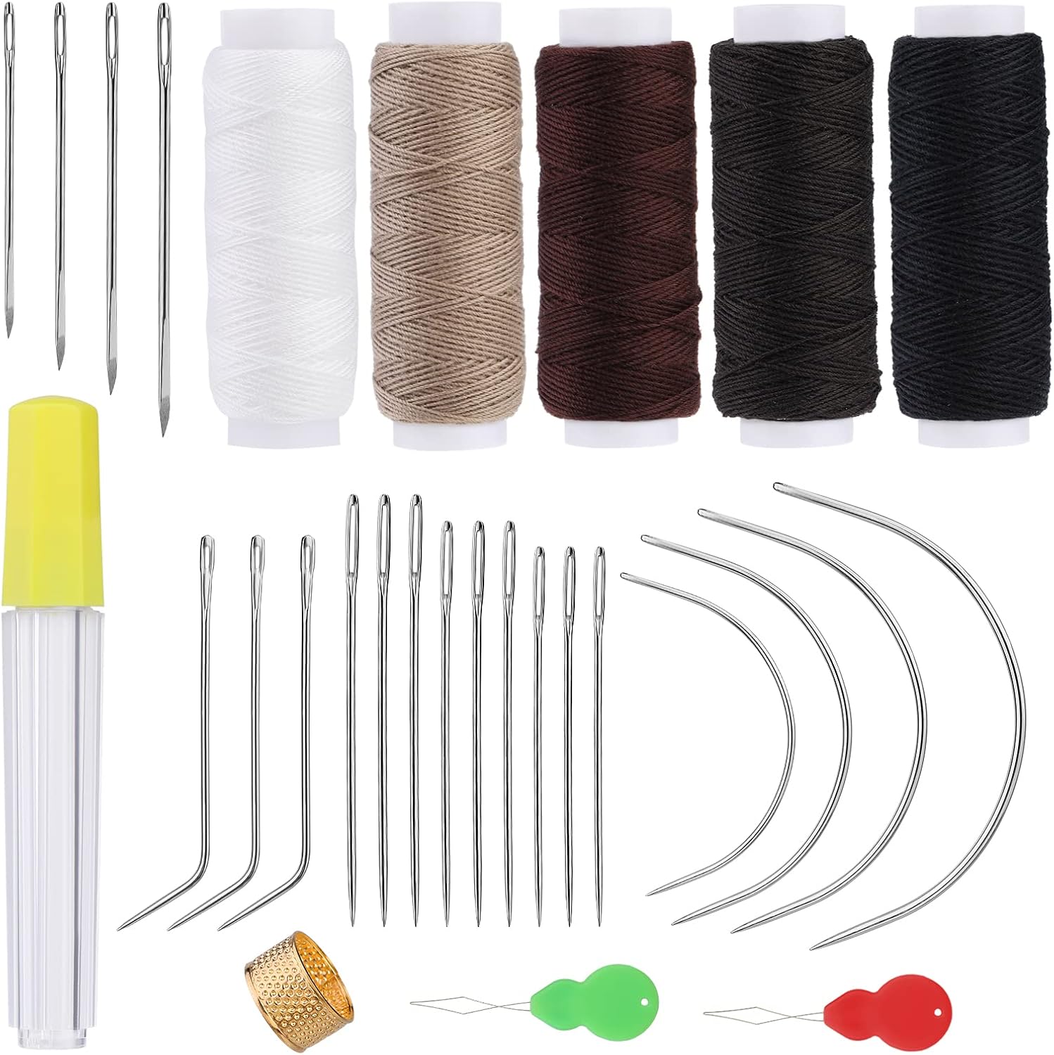Amazon.com: Pnytty 273Yards Threads Needles Set, Leather Heavy Duty ...