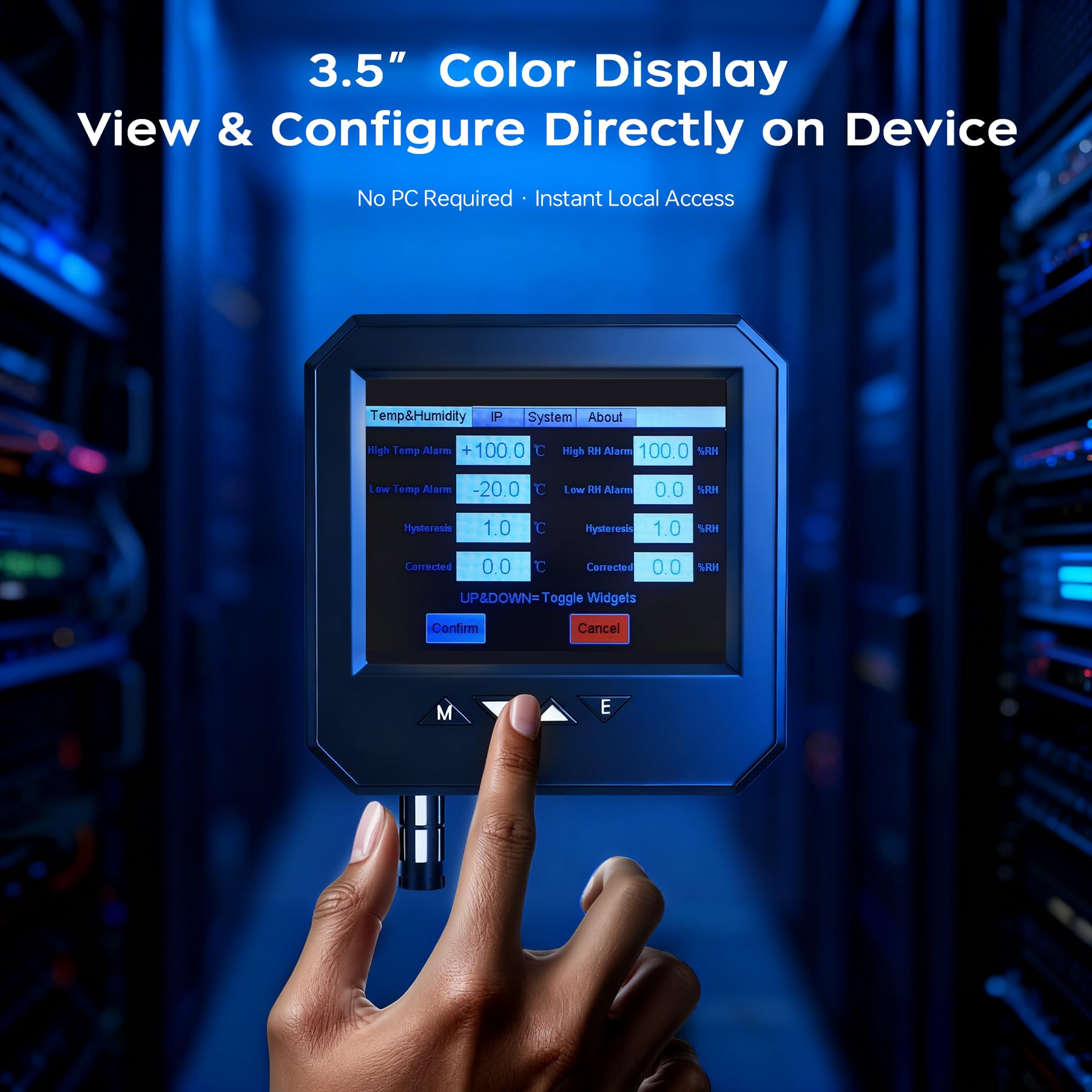 Snapklik.com : Ethernet Server Room Temperature Monitor, PoE Server ...