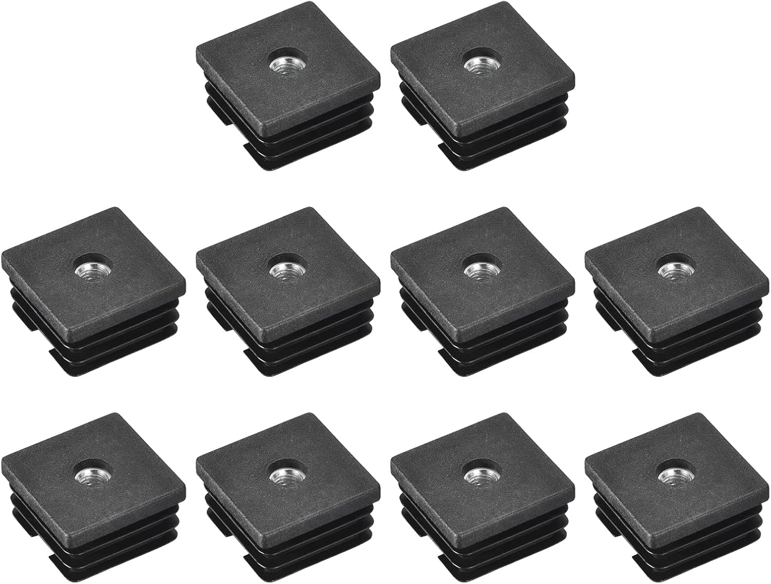 uxcell 10Pcs Inserts for Square Tubes with M8-1.25mm Thread, for 1.5"x1 ...