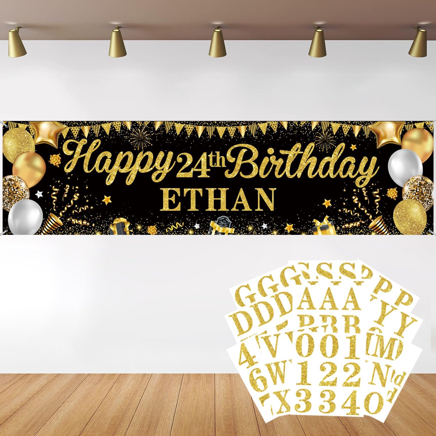 Amazon.com: Personalized Birthday Banner for Party, with Name & Ages ...