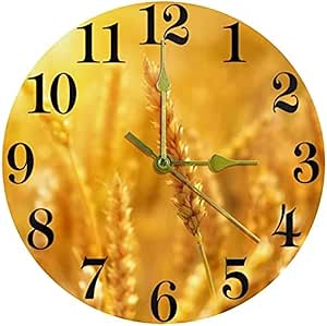 Amazon.com: Wall Clock Wheat Grain Cornfield Cereals Sun Wall Clock, 10 ...
