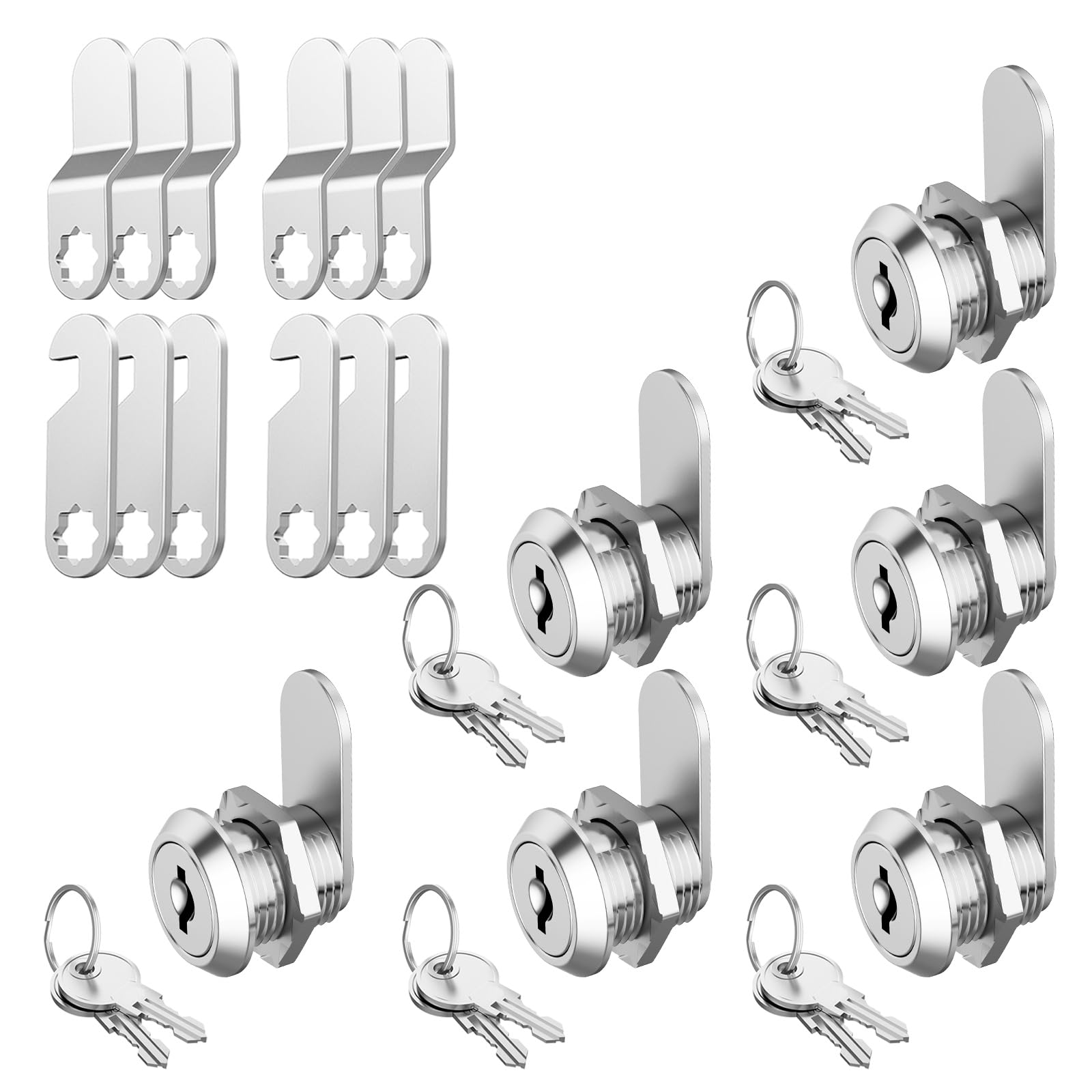 Jayseon 6 Pack Cabinet Locks with Keys, Mailbox Lock 5/8" Cam Locks ...
