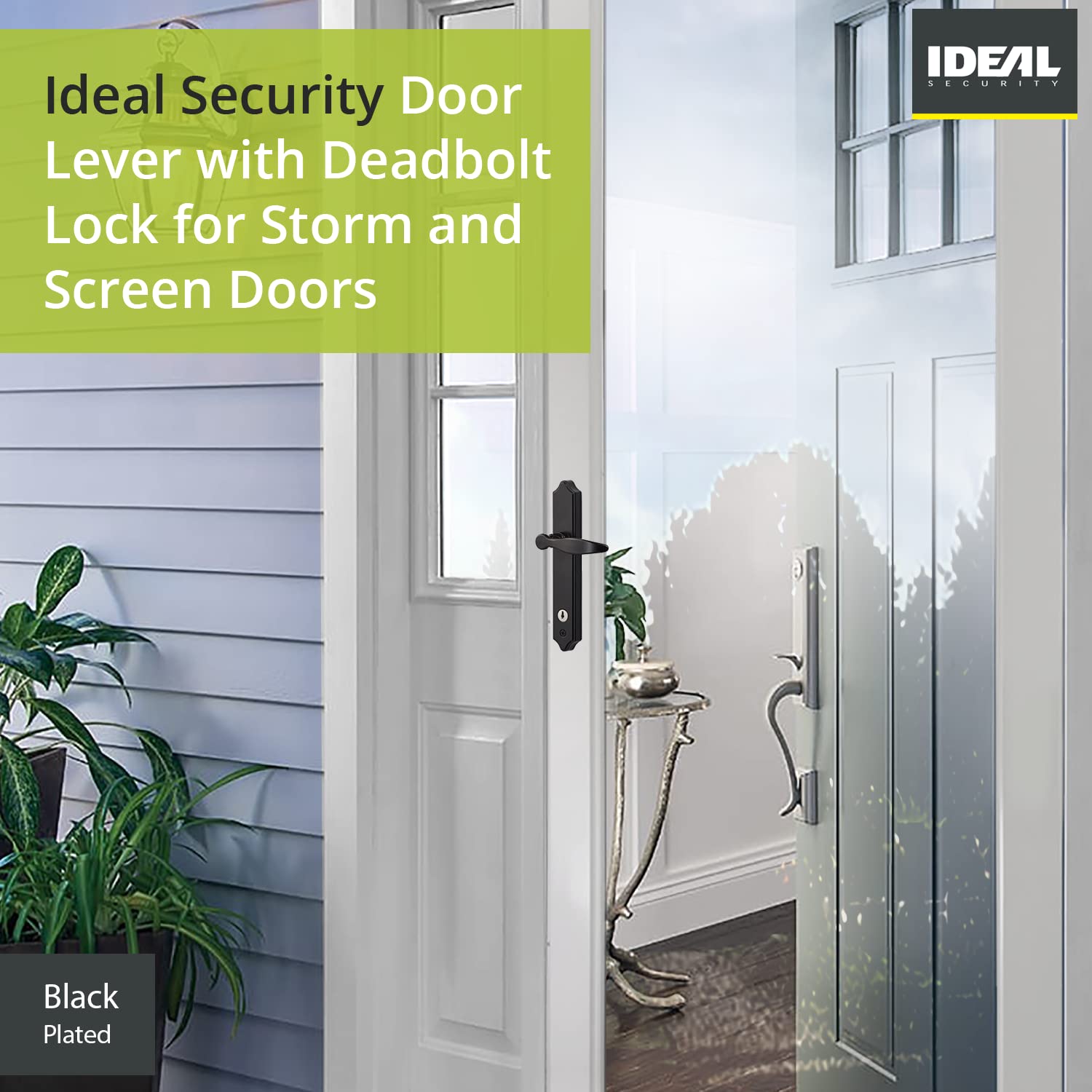 Snapklik.com : Ideal Security Matte Black Storm Door Handle