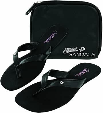 Amazon.com | Foldable Flip Flop Sandals - Sidekicks Medium - Black ...