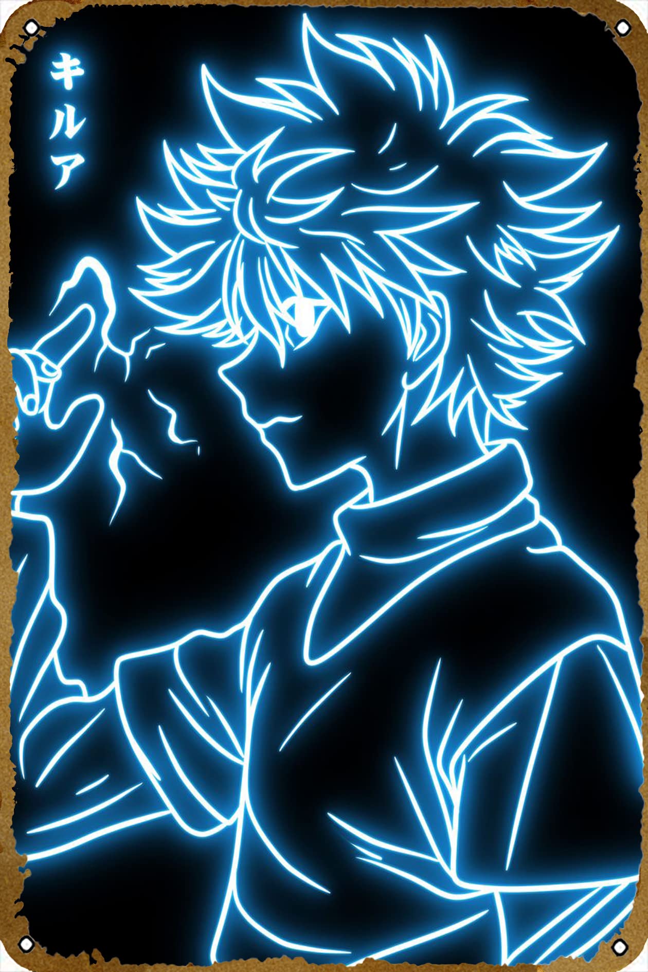 Amazon.com : Killua neon Anime Poster Comics Vintage Classic Tin Metal ...