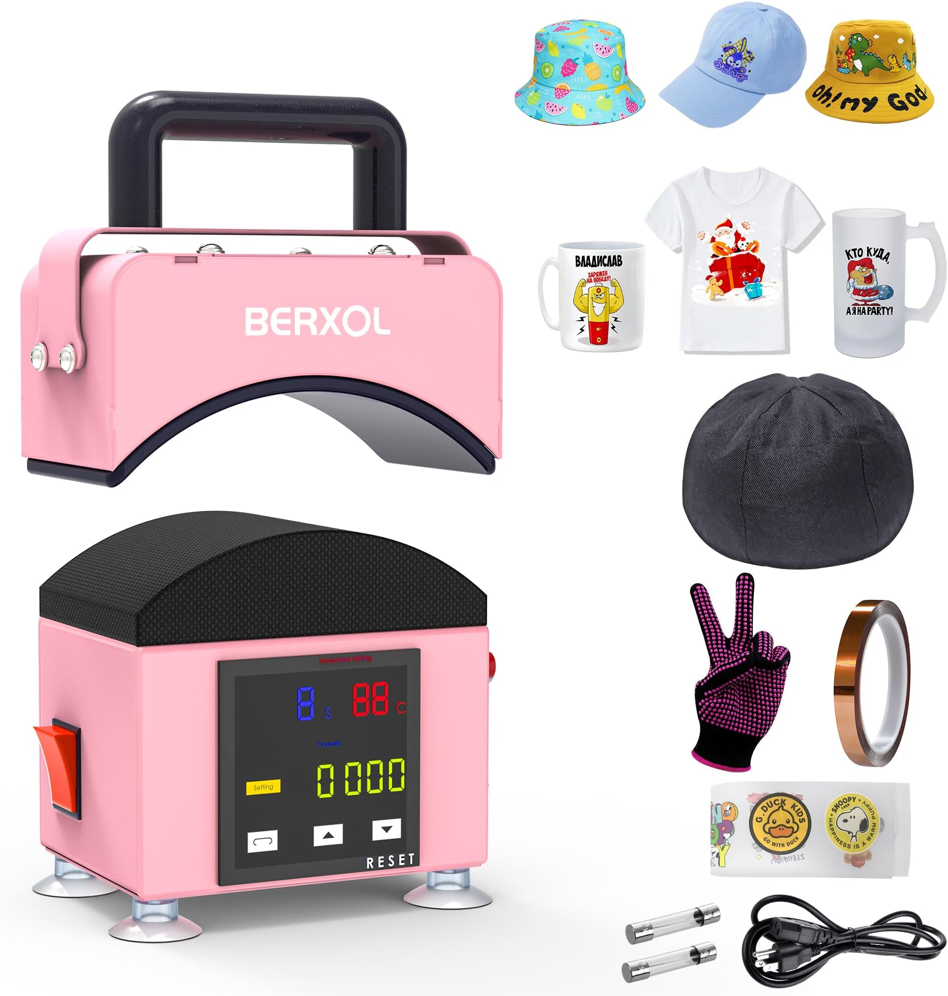 Amazon.com: Gimify Hat Press Machine, 3 Heating Levels Mini Heat Press ...