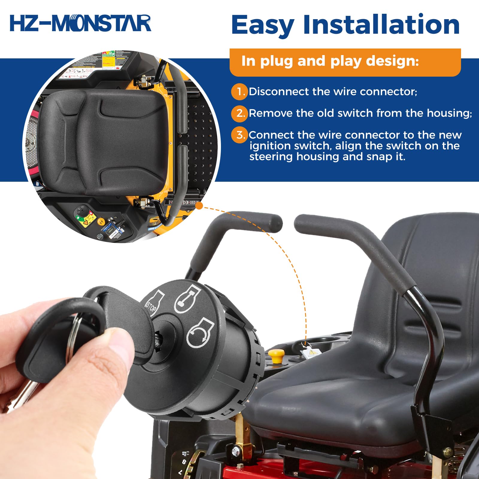 Snapklik.com : HZ-MONSTAR 925-04228 Ignition Switch, 5 Terminals 3 ...