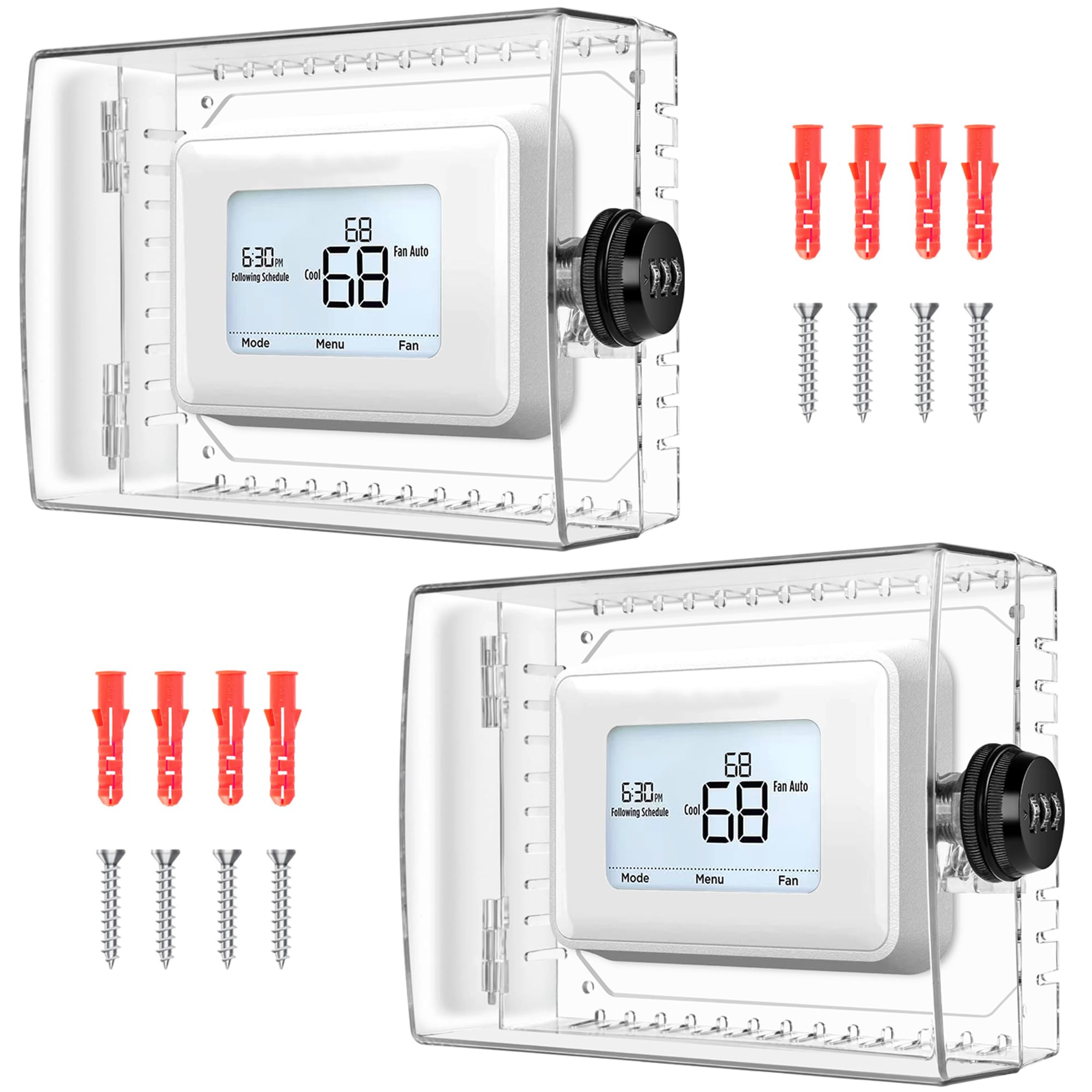 Gedreew 2 PCS Large Thermostat Lock Box with Combination Lock, Clear ...