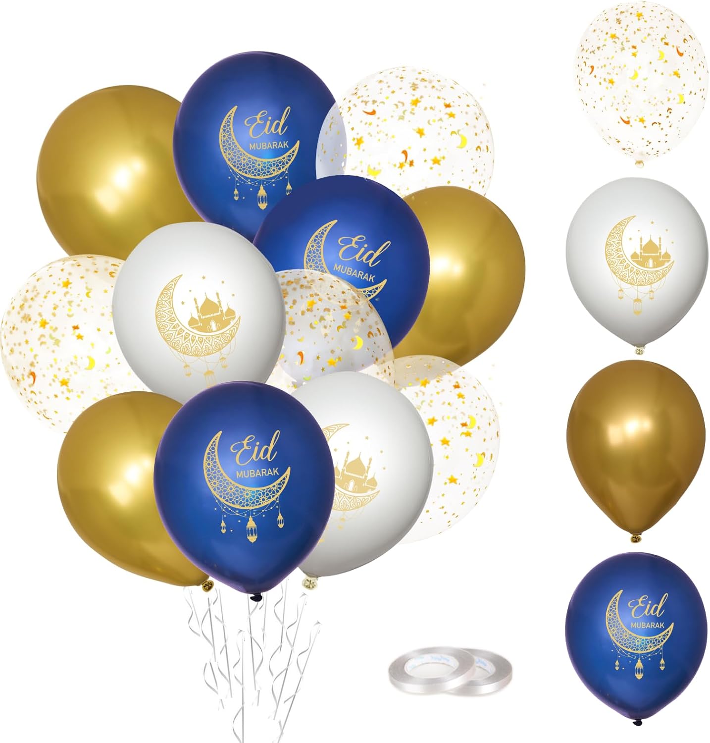 24 pcs Eid Mubarak Balloons Latex Ramadan Balloons 12 Inches Eid ...