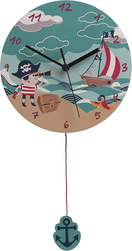 Premier Housewares Pirate Wall Clock : Amazon.co.uk: Home & Kitchen