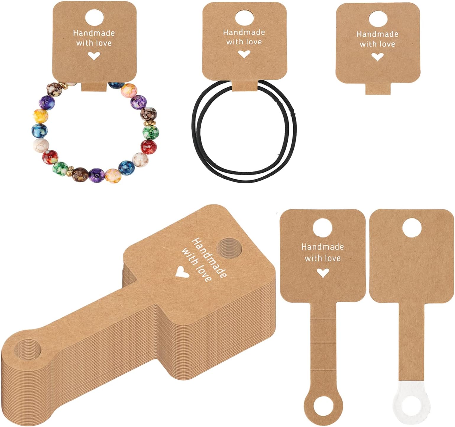 G2PLUS Self-adhesive Keyring Display Cards, 100PCS Brown Bracelet ...