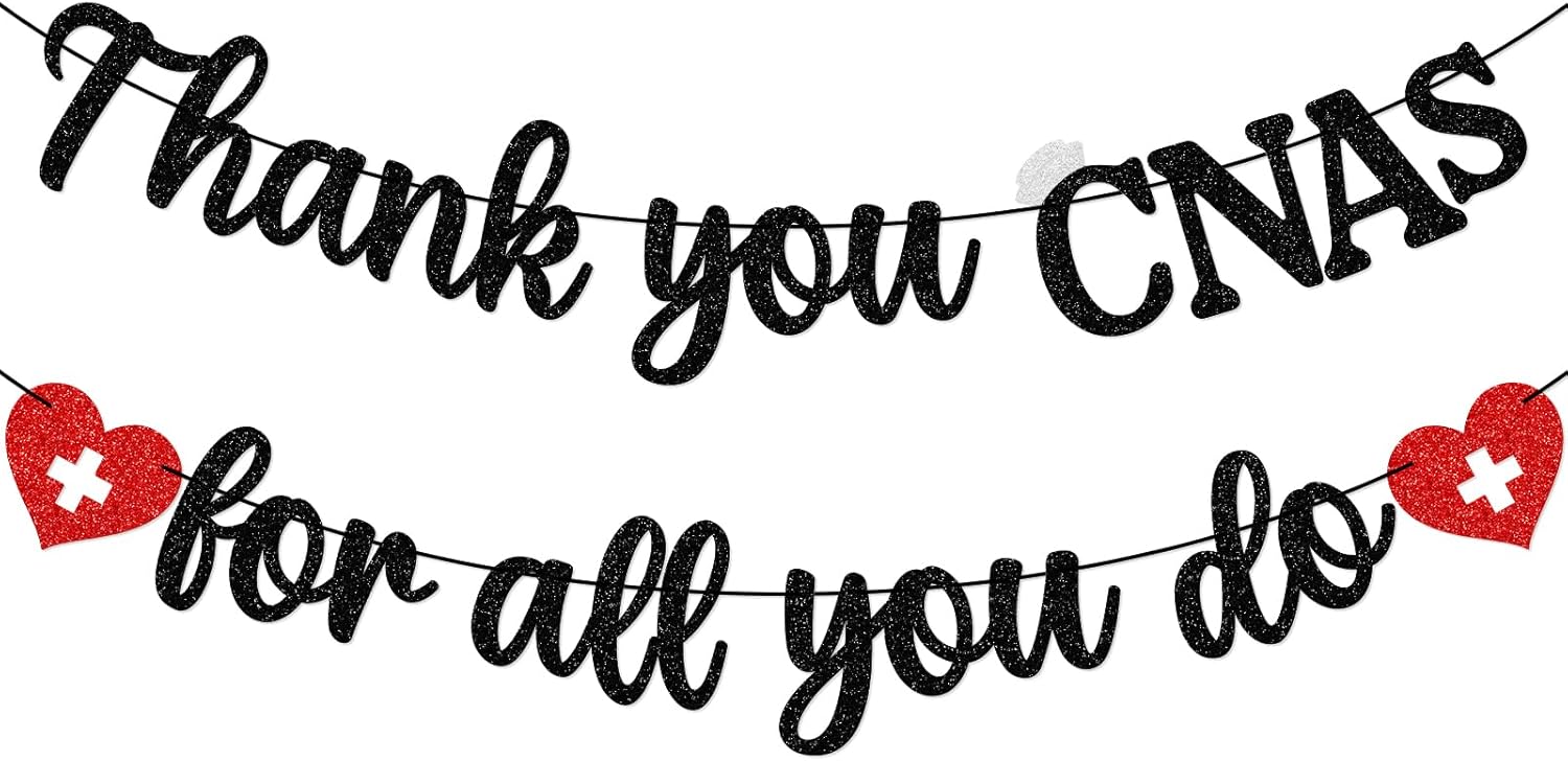 Amazon.com: Qttier Thank You CNAs for All You Do Banner, Certified Nursing Assistant Week ...