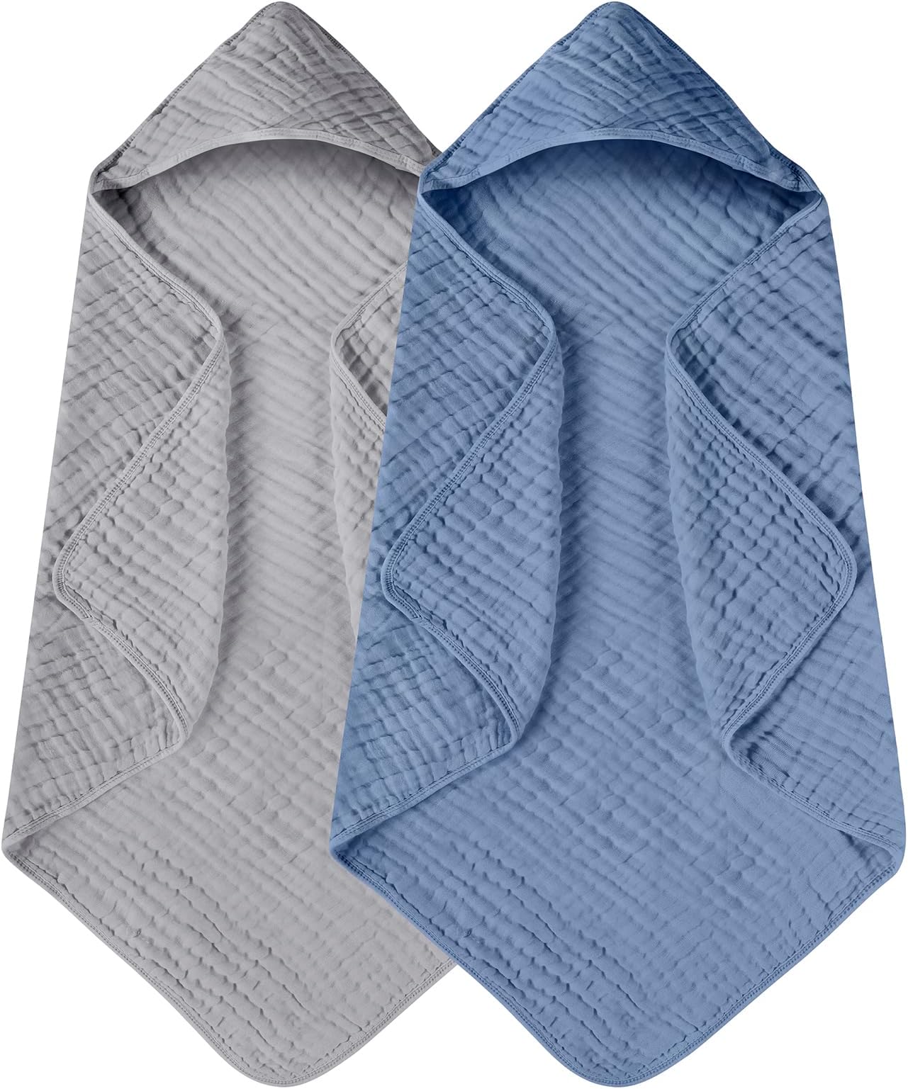 Amazon.com : Yoofoss Hooded Baby Towels for Newborn 2 Pack 100% Muslin ...