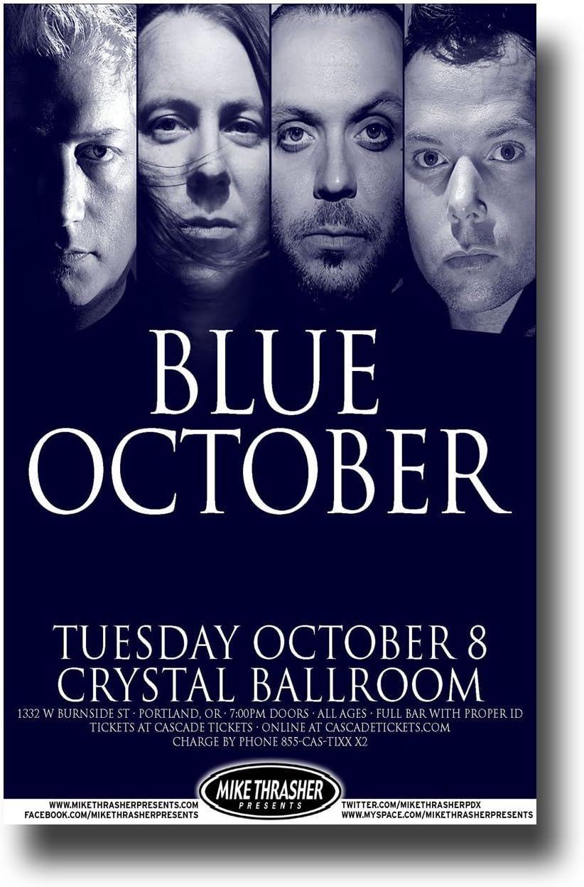 Amazon.com: Blue October Poster - 11 x 17 Promo for a Concert on the ...