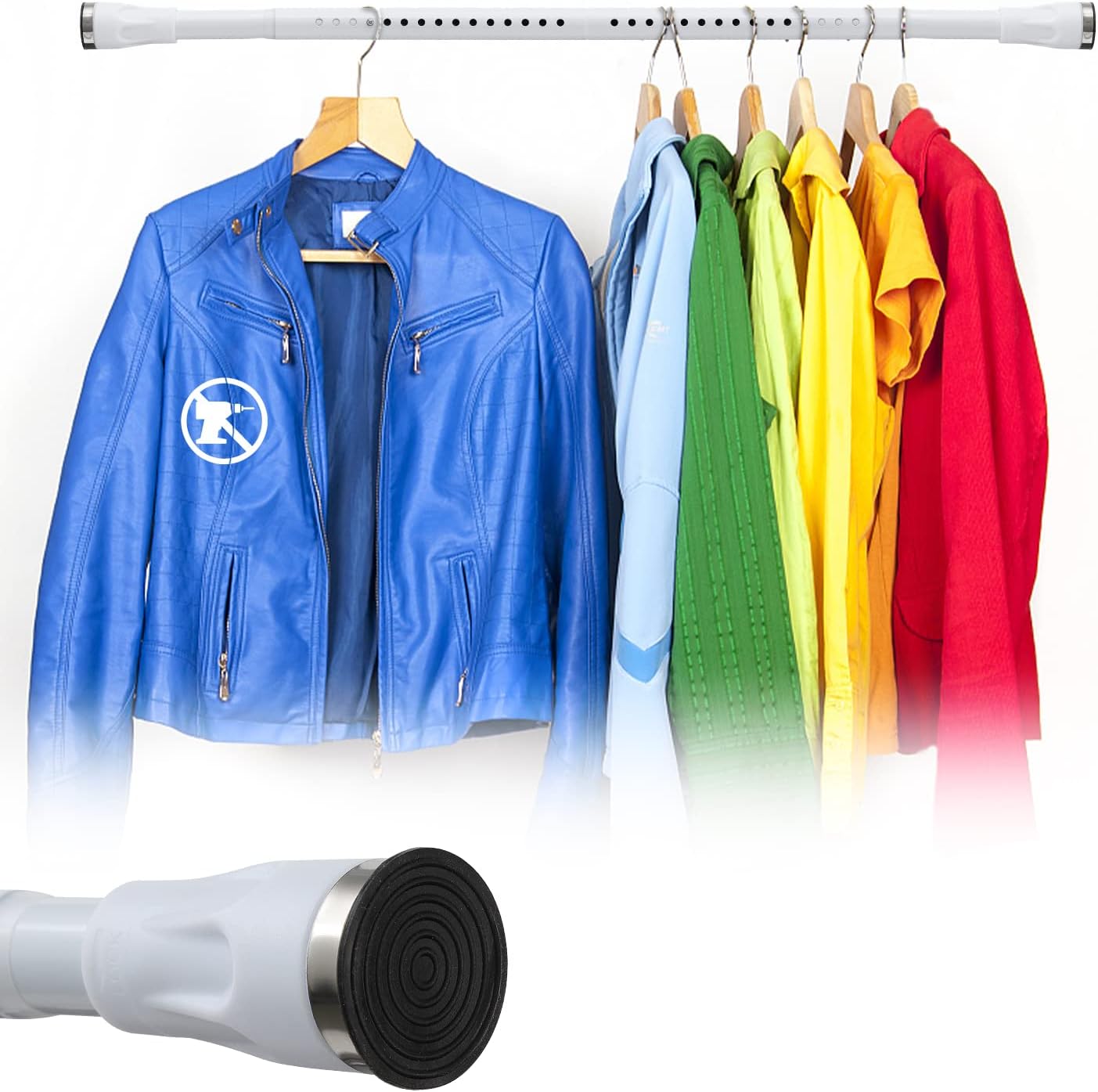 Amazon.com: No Drill Closet Rod, 30"-46" Adjustable Closet Rods For ...