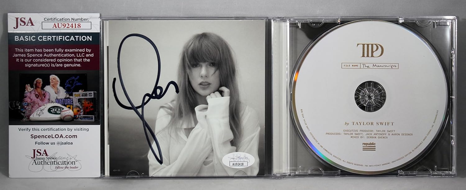 Amazon.com: T. Swift Signed Tortured Poets CD TTPD Department Taylor w ...