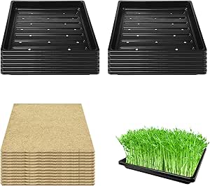 Amazon.com : DANHMAO 12Set Microgreens Growing Mat with Tray,10.6X10 ...