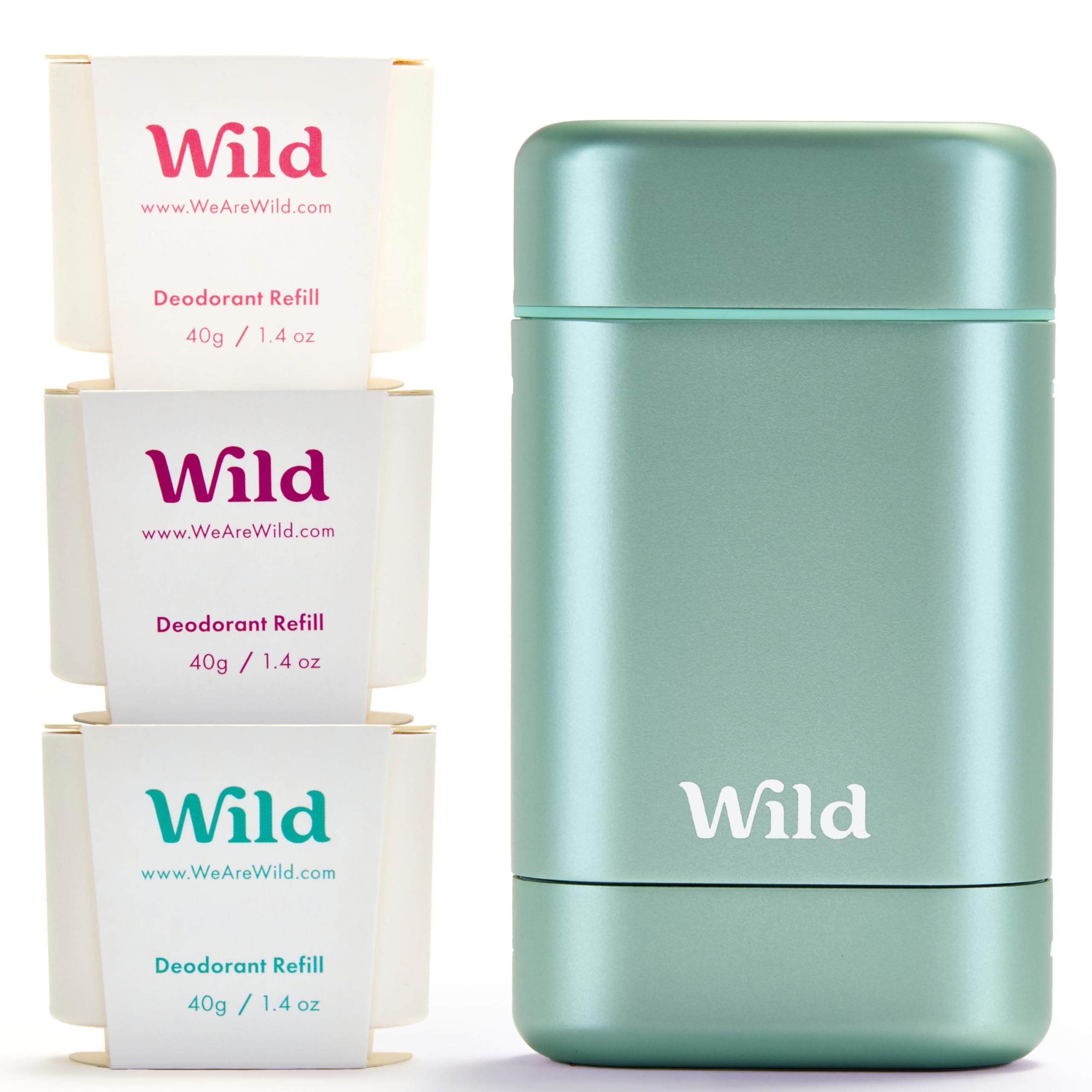 Wild - Déodorant Naturel Rechargeable - Sans Aluminium - Etui Aqua avec ...
