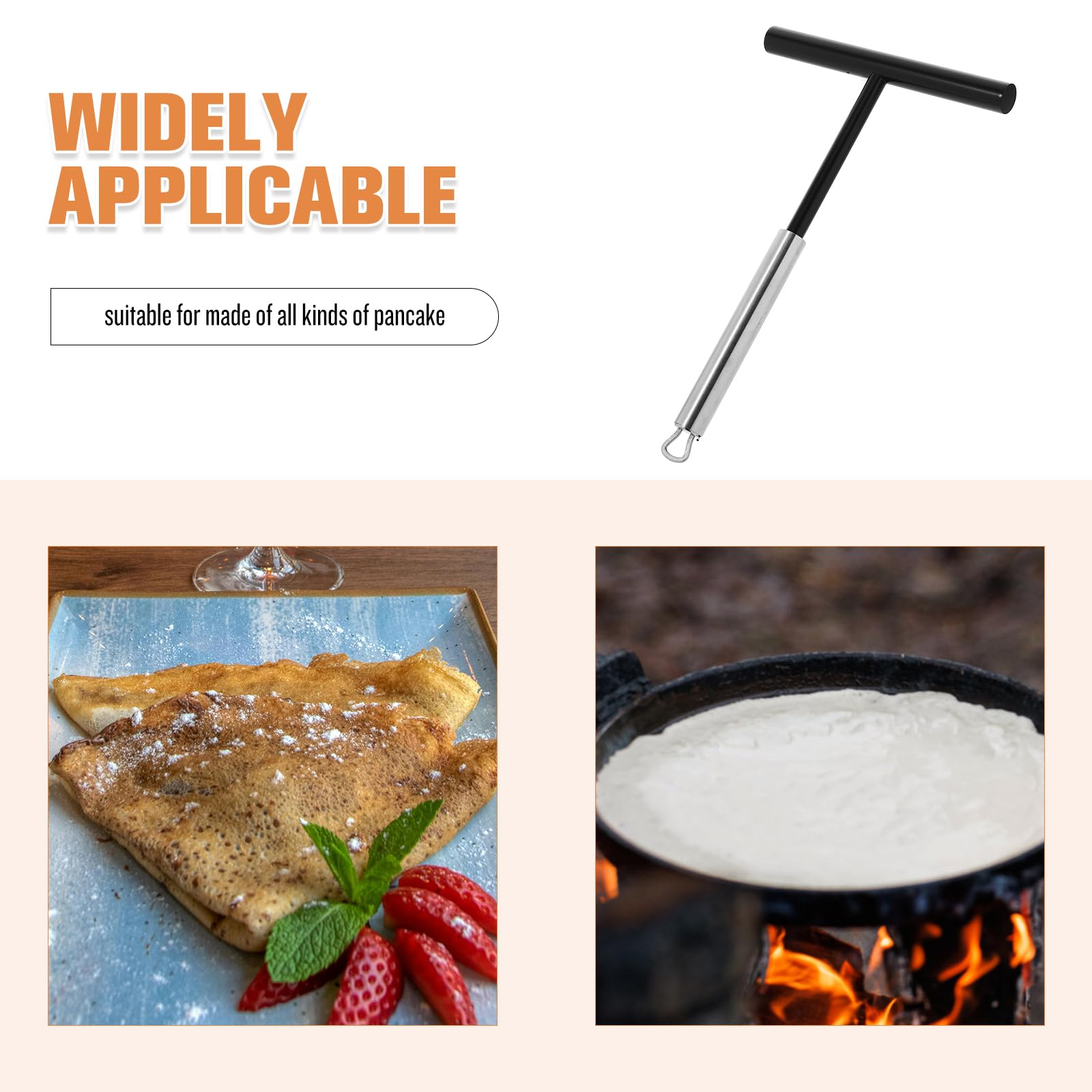 Crepe Pan HEMOTON cake Batter Spreader Spatula: Stainless Steel T ...