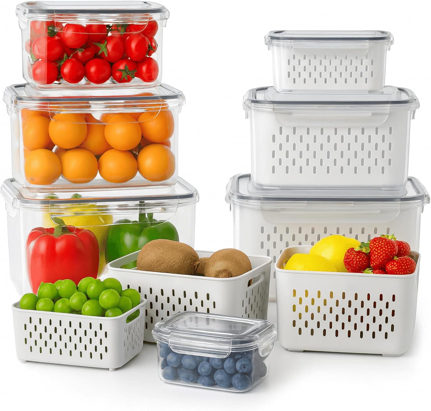 Amazon.com: Havnddel 3 Pack Refrigerator Storage Containers with Lids ...