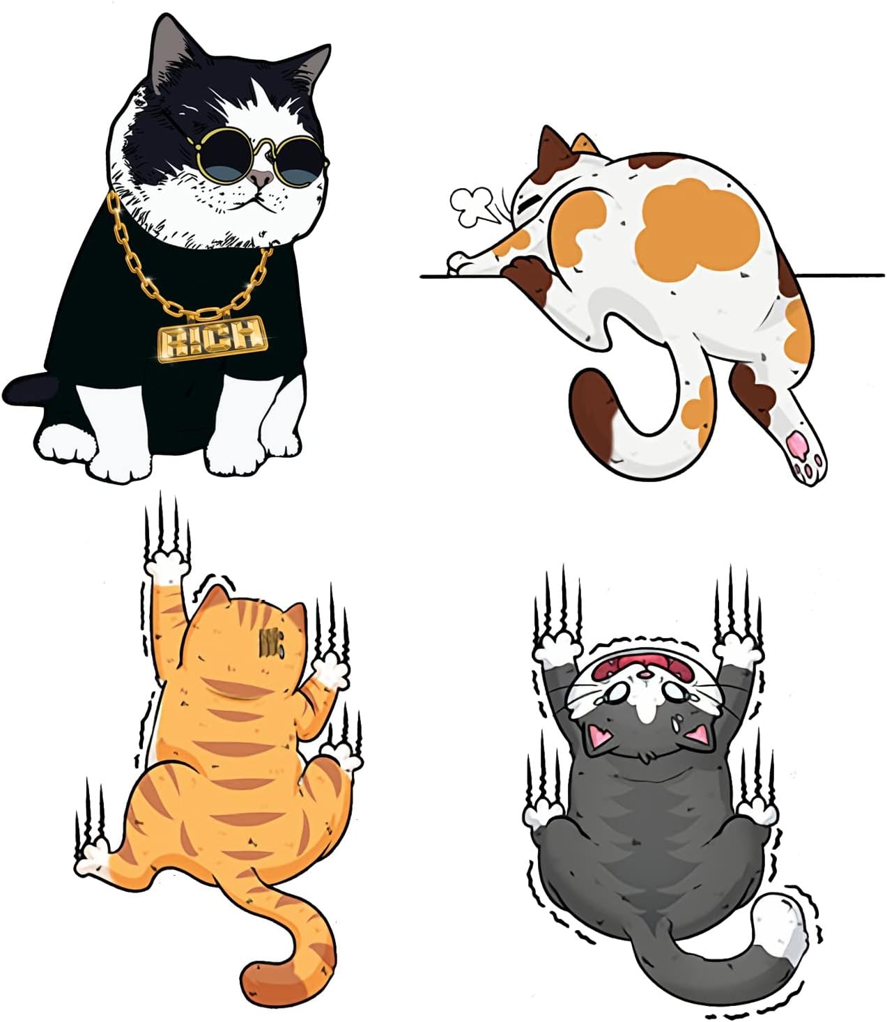 Amazon.com - 4Pcs Scratch Repair Car Sticker, Four Cats Scratch Cover ...