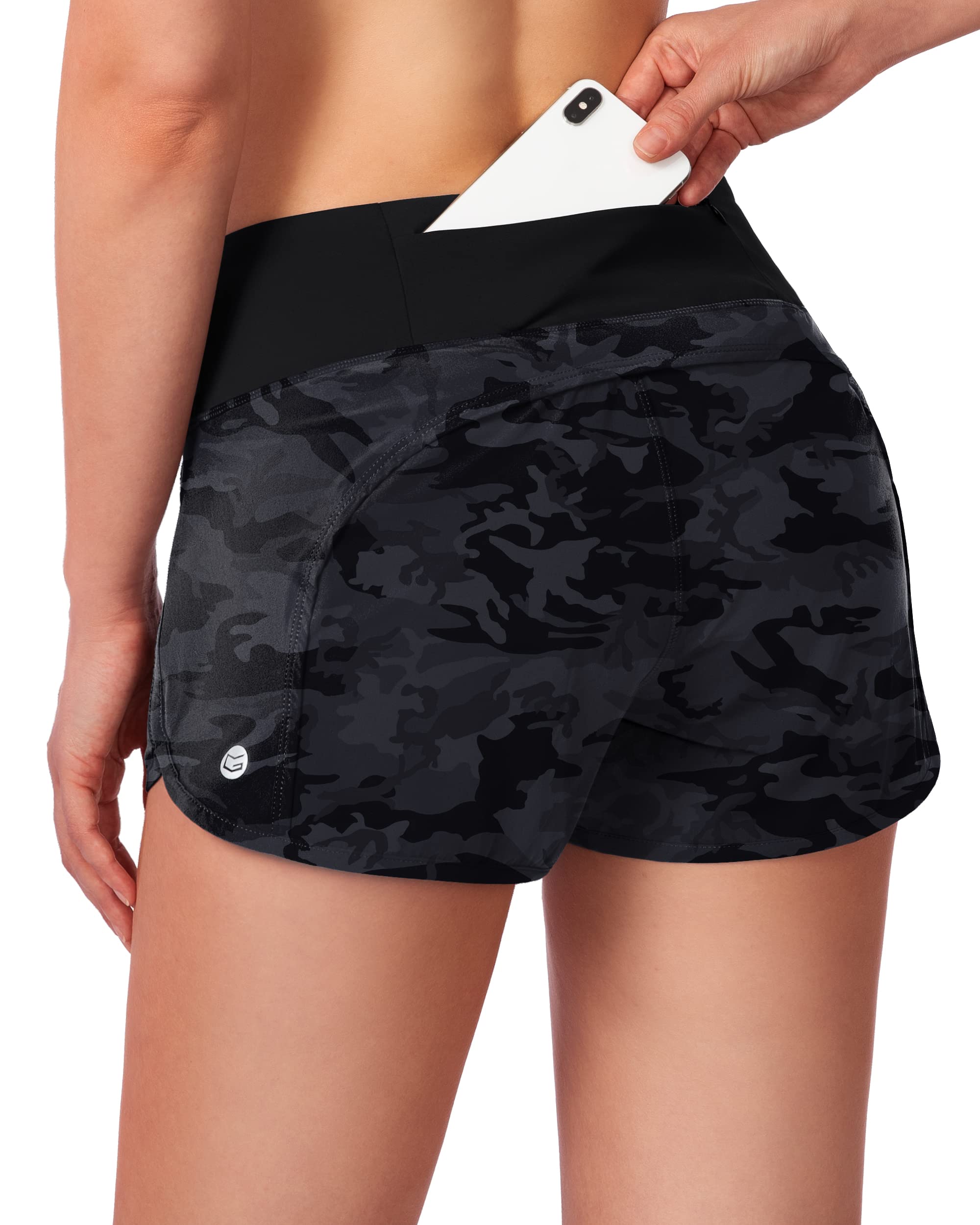 G Gradual Women's Running Shorts with Mesh Liner 3" Workout Athletic ...