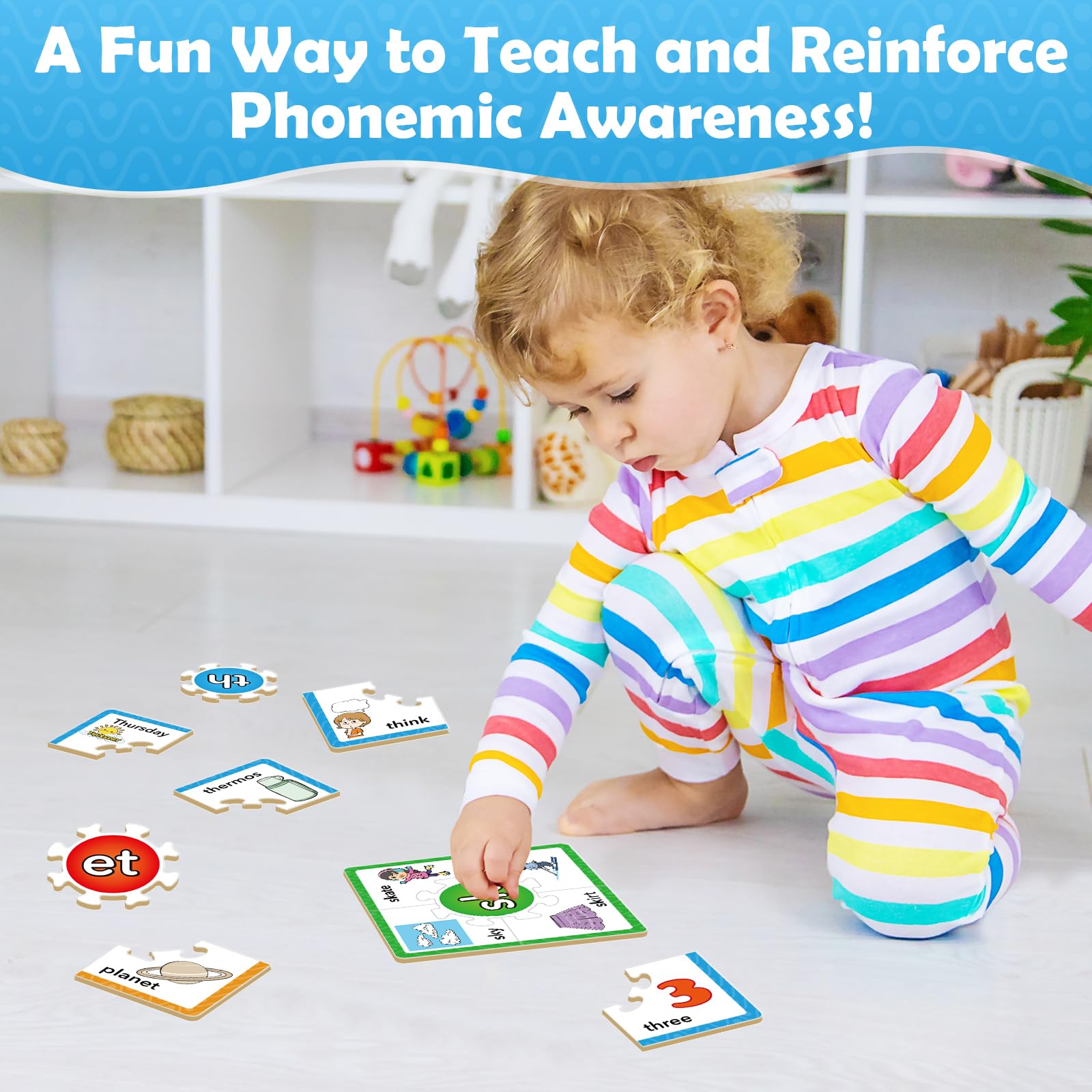 Snapklik.com : Phonics Puzzle, Rhyming Games Phonics Games Flash Cards For Kids Toddler, Learn ...