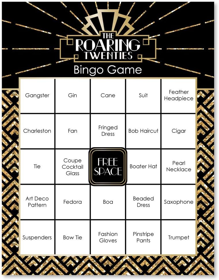 Big Dot of Happiness Roaring 20's - 1920s Art Deco Jazz Party Bingo ...