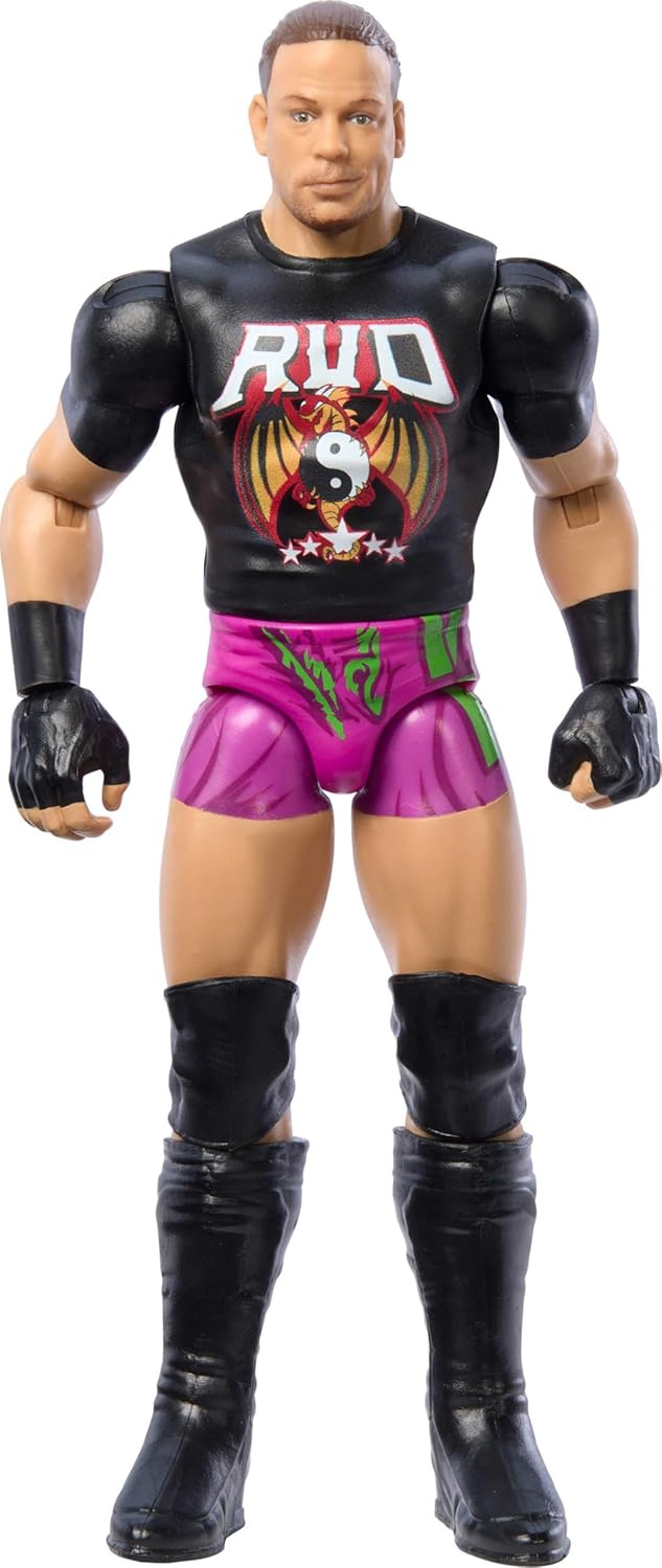 Mattel WWE Rob Van Dam Action Figure, Main Event Series #151 6-inch Collectible with 10 ...