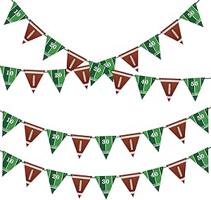 Amazon.com: Top Hubsch Football Party Banner Decorations 4 Pcs Football ...
