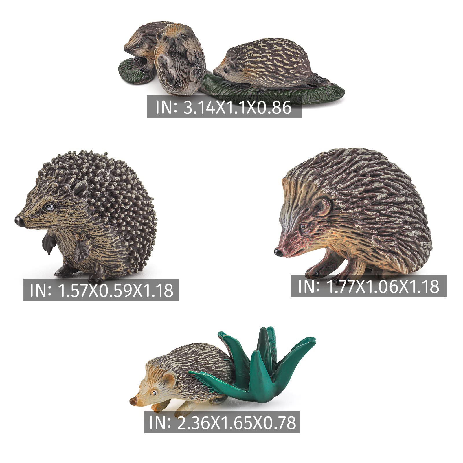 Snapklik.com : Mini Hedgehog Figurines Toy Palyset 4PCS Realistic Wild ...
