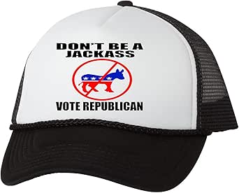 Amazon.com: Don't Be A Jackass Vote Republican Trucker Hat Baseball Cap ...