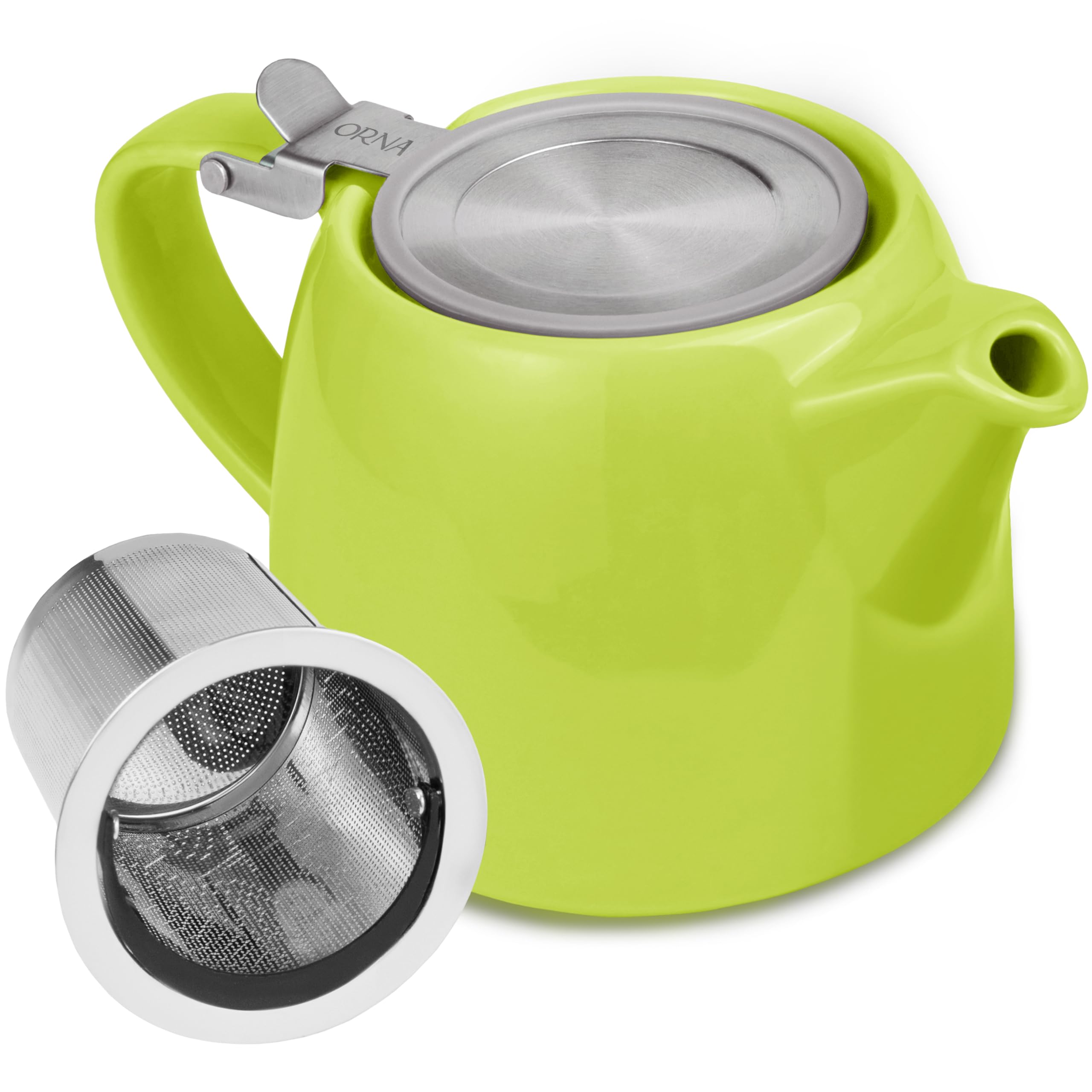 Amazon.com | ORNA Ceramic Teapot with Tea Infuser – Small Tea Pot for ...