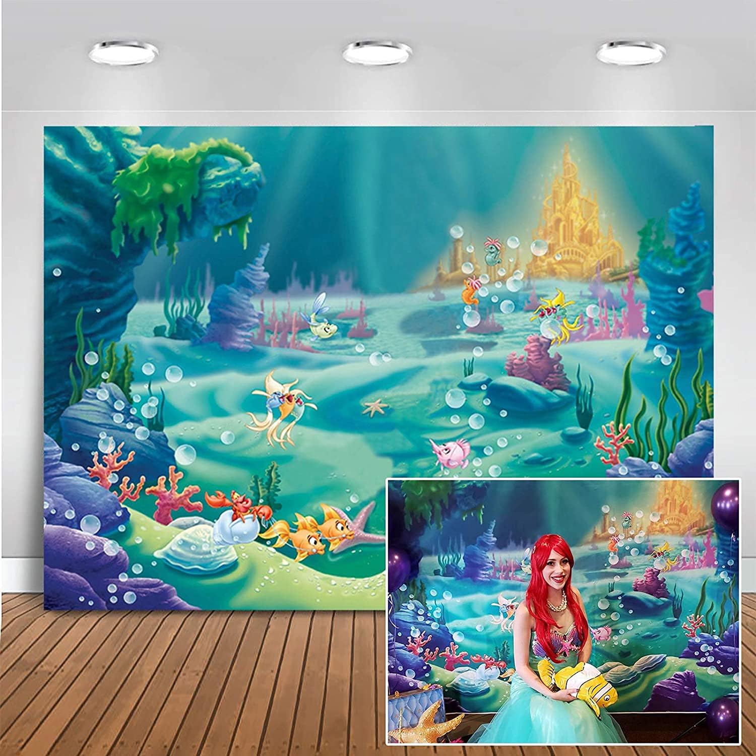 Haosphoto Underwater World Backdrop 7X5FT Vinyl Mermaid Backdrops ...