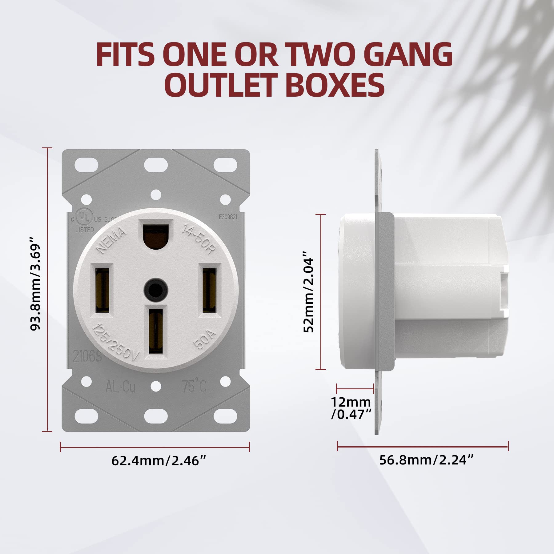 Snapklik.com : NEMA 14-50R 50 Amp 125/250 Volts 3 Pole, 4 Wire Grounded ...