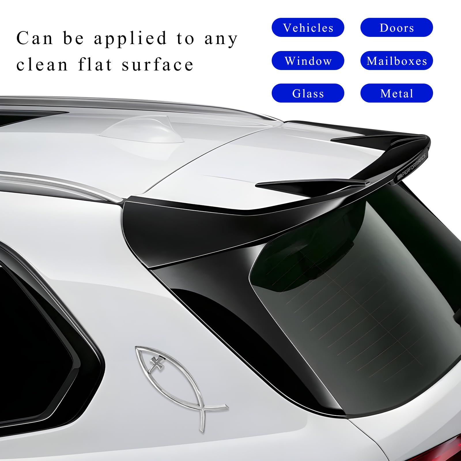 Snapklik.com : FSTURIOS Christian Cross Fish Car Emblem, Large Jesus ...