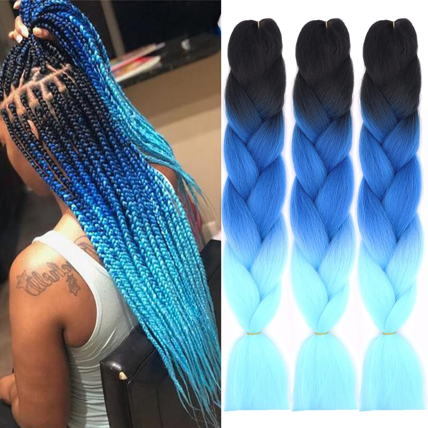Cybelleza 24inch Jumbo Braids Hair Extensions Ombre Braiding Hair ...