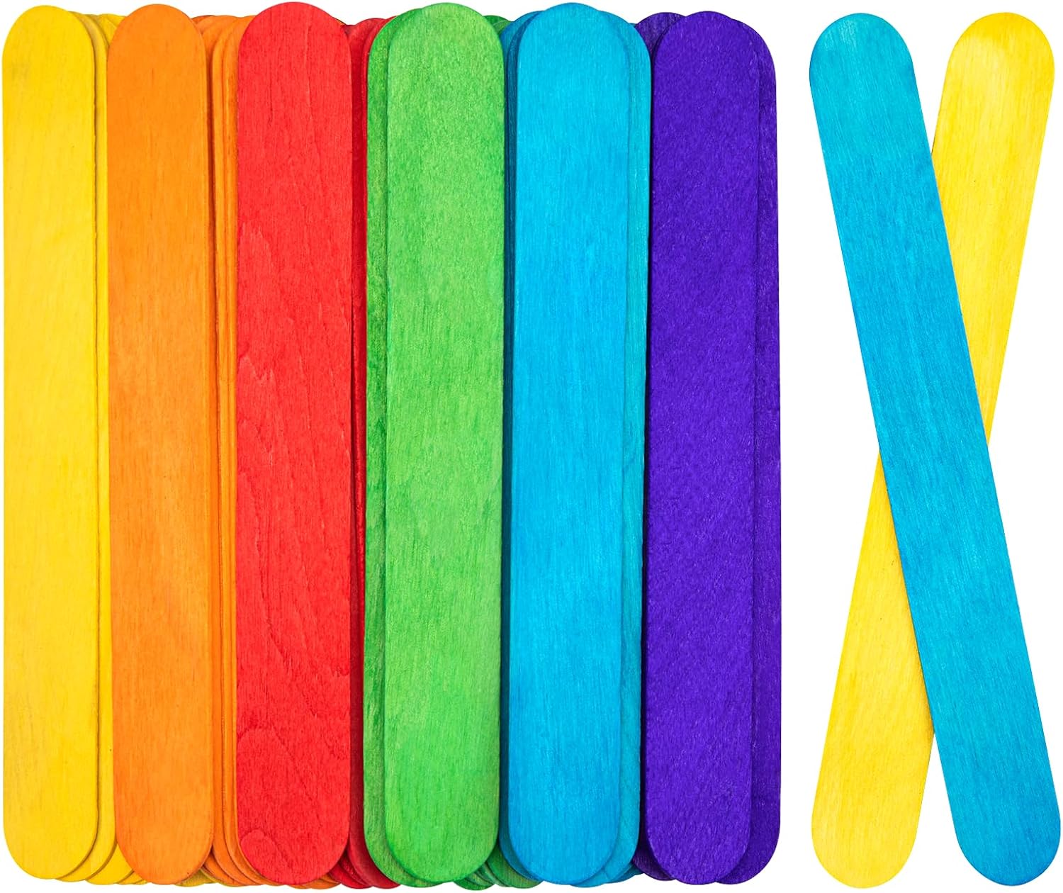 Amazon.com: WISYOK 90Pcs 8 Inch Colorful Jumbo Craft Sticks, Large ...