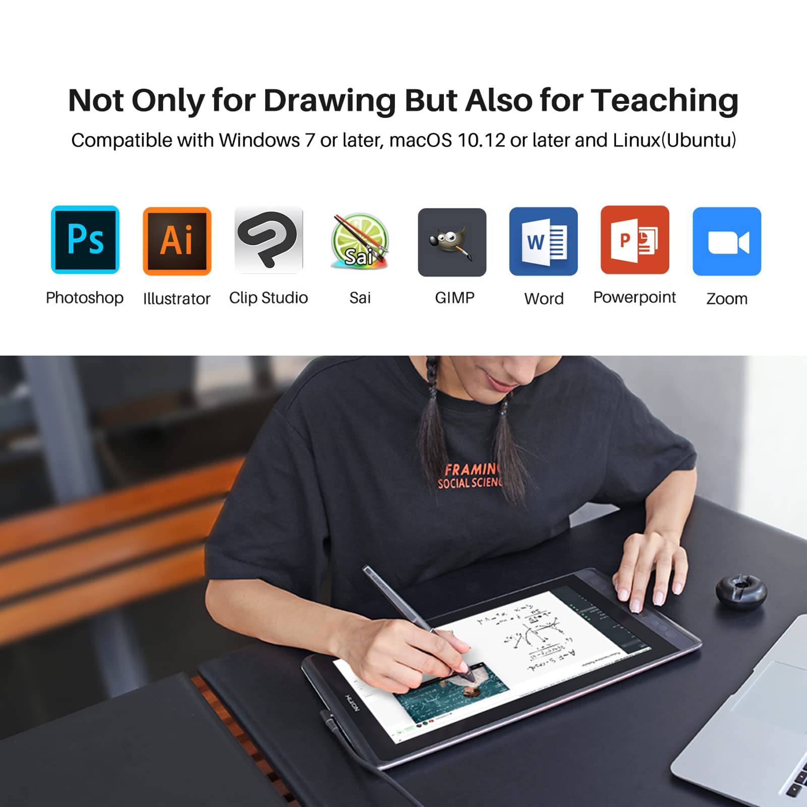 HUION Kamvas Pro 13 GT-133 Dr...B07FF11DXR | Encarguelo.com