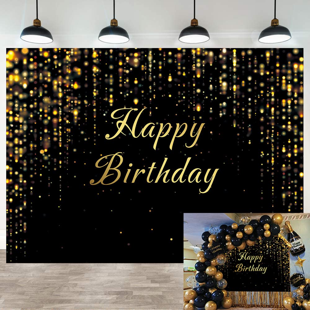 Wda Happy Birthday Wall Background Black And Pink Rose Gold ...