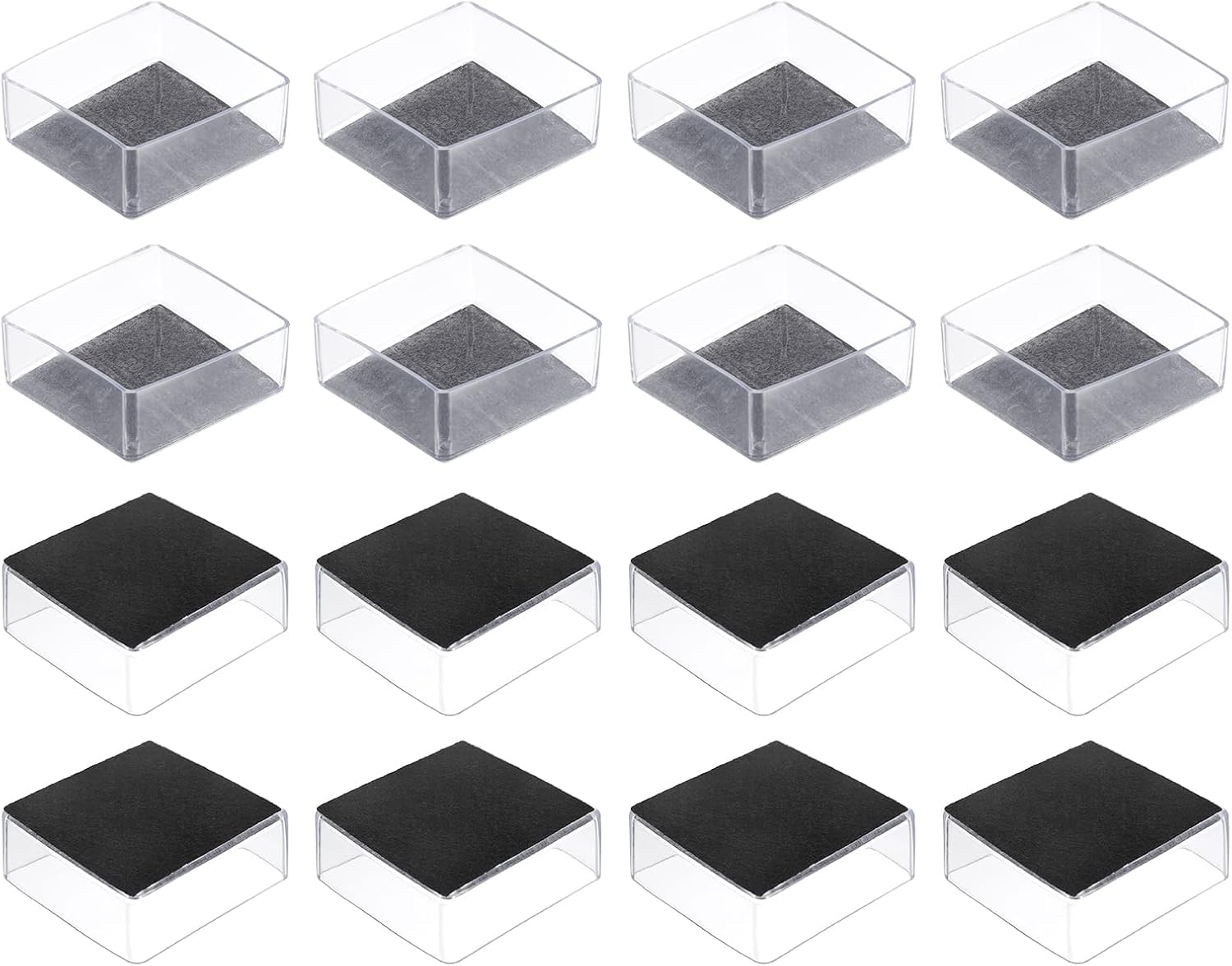 uxcell Chair Leg Floor Protectors, 16Pcs Square PVC & Felt Chair Leg ...