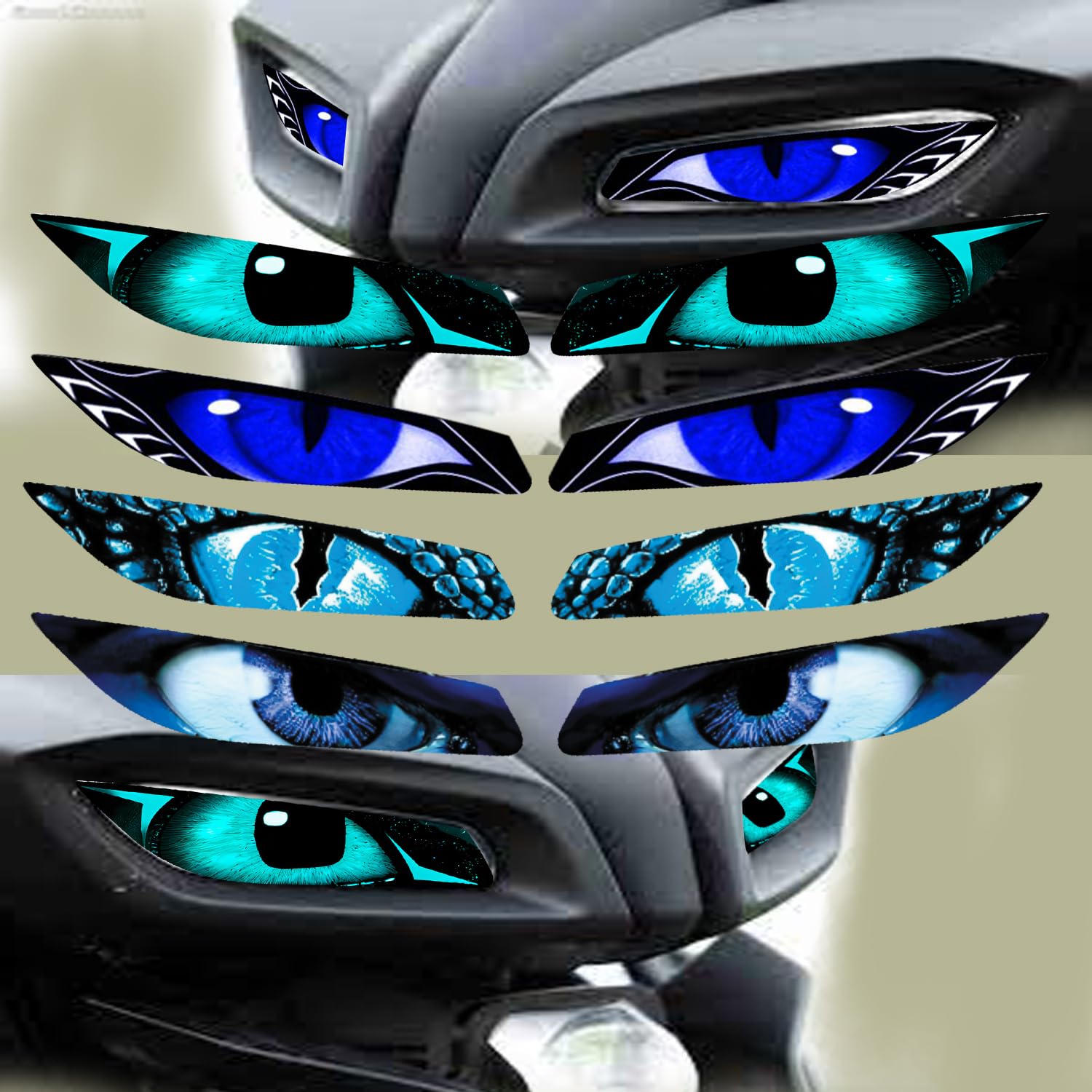 BG Company MT-15 Eye Sticker Blue Theme Combo Pack (4 Set of Stickers ...