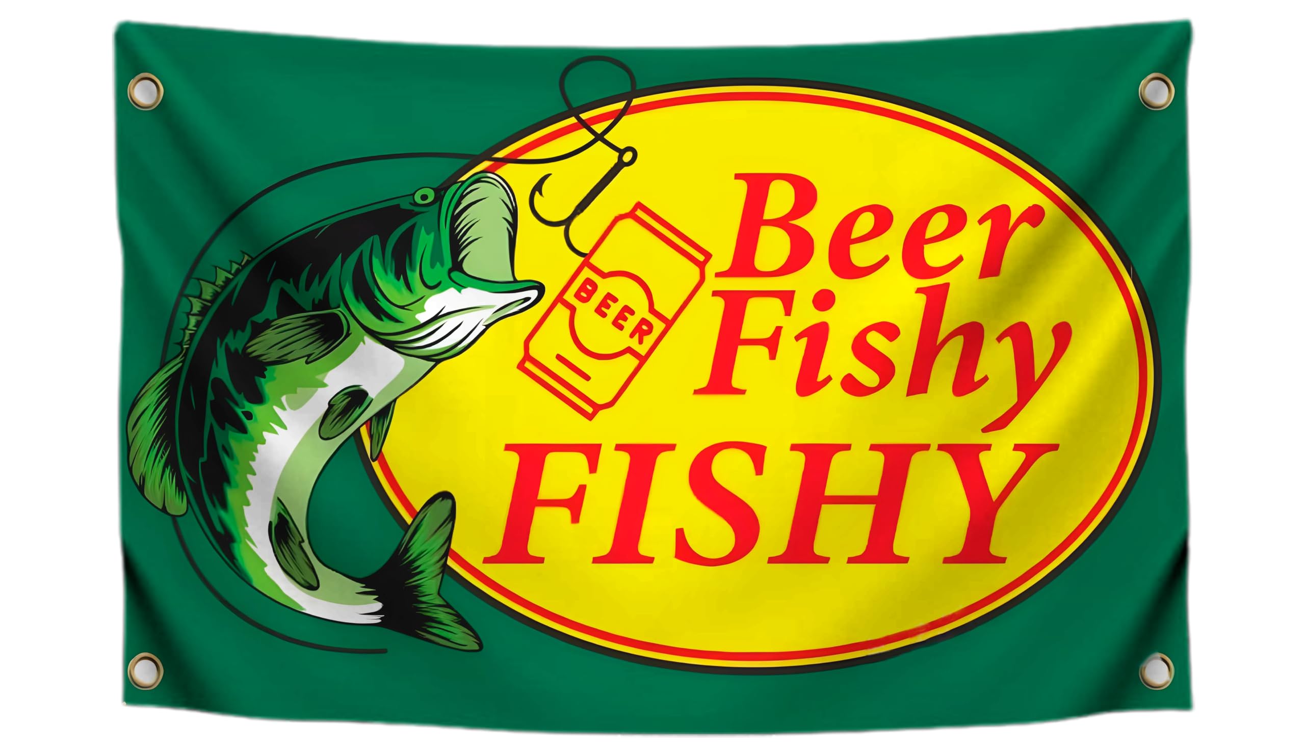 Amazon.com : 3X5 Feet Beer Fishy Fishy Flag - 4 Strong Brass Buckles ...