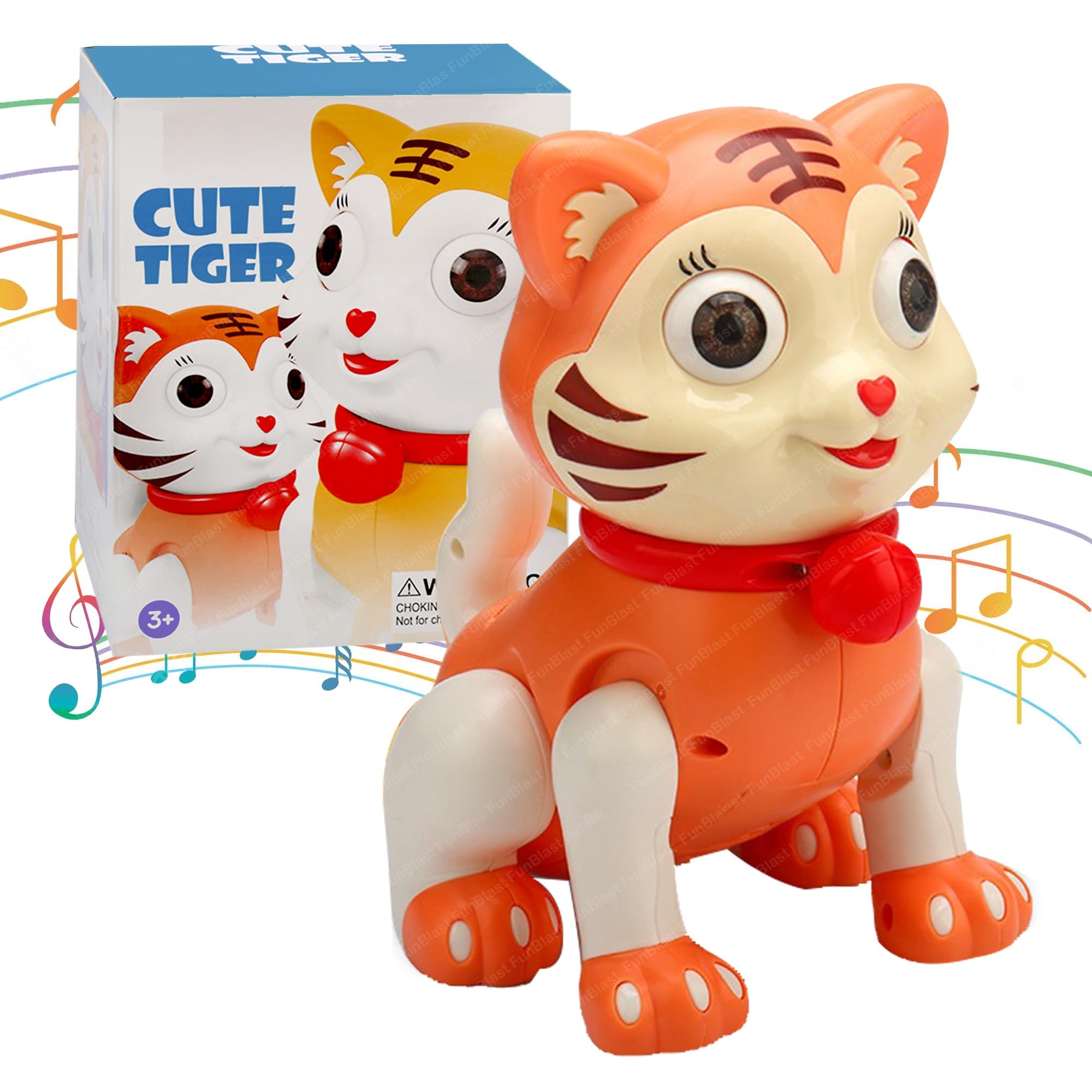 Buy FunBlast Musical Tiger Toy for Kids, Electric Walking Tiger Toy ...