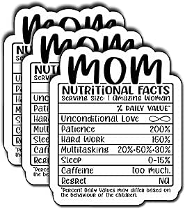 Amazon.com: (3Pcs) Mom Nutritional Facts Sticker Decoration for Phones ...