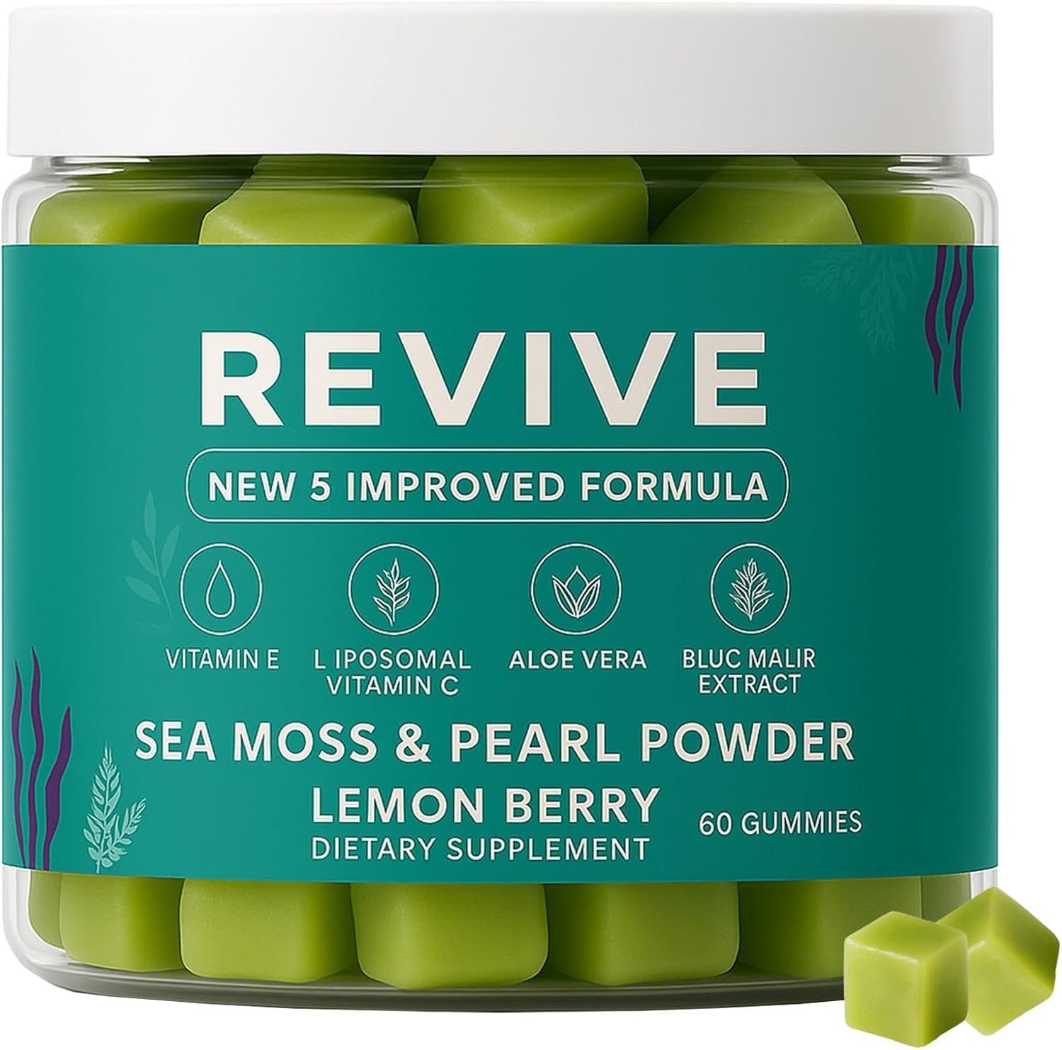 Amazon.com: Revive Hair Gummies, Sea Moss for Hair Loss, Sea Moss ...